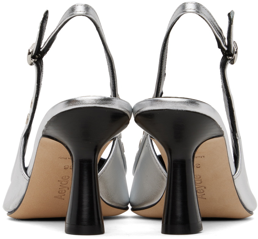 Aeyde Silver Isotta Heels Aeyde