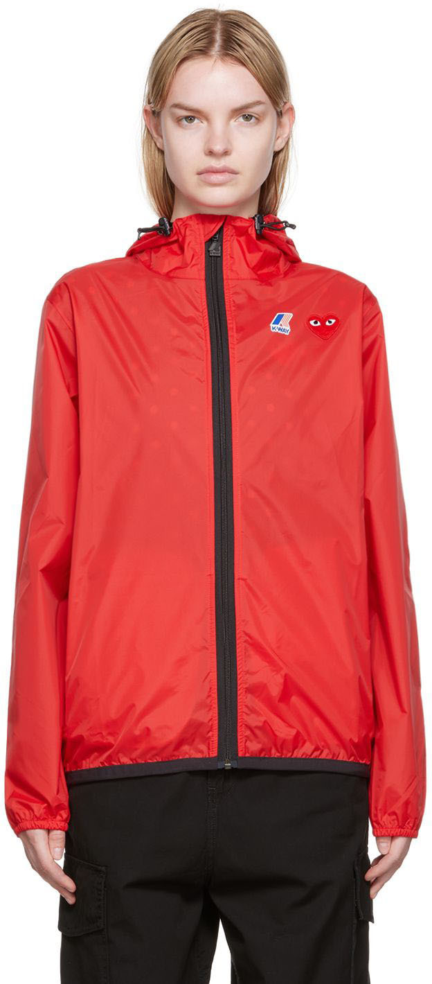 COMME des GARÇONS PLAY White K-Way Edition Nylon Jacket Comme des ...