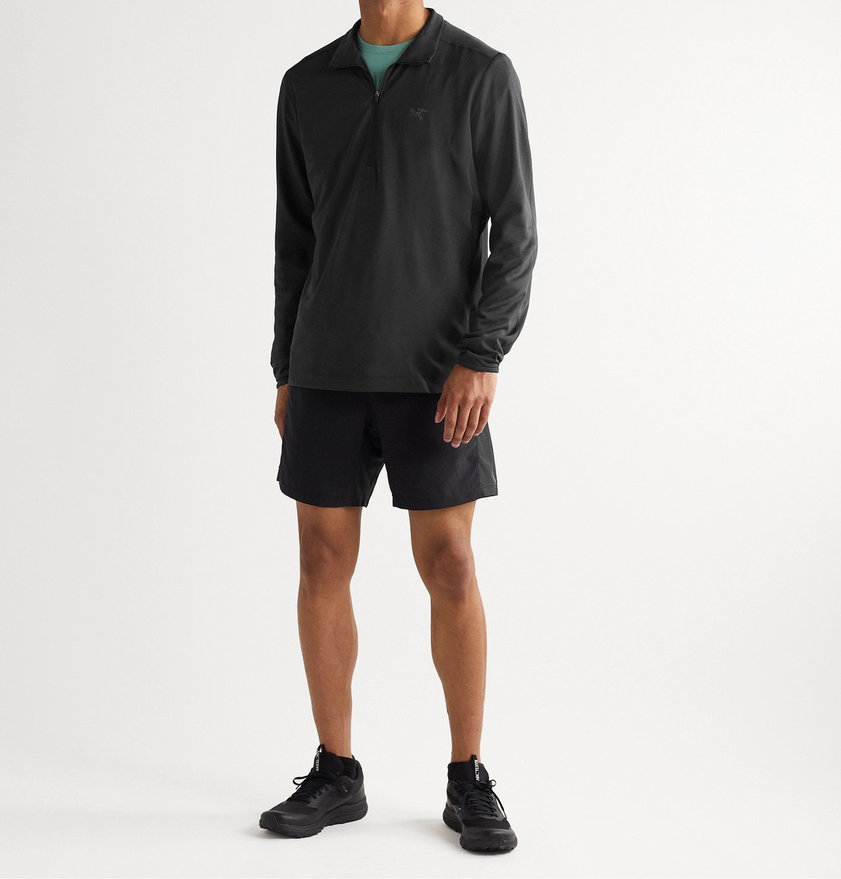 Arc'teryx - Motus Slim-Fit Phasic AR II Half-Zip Base Layer - Black Arc ...