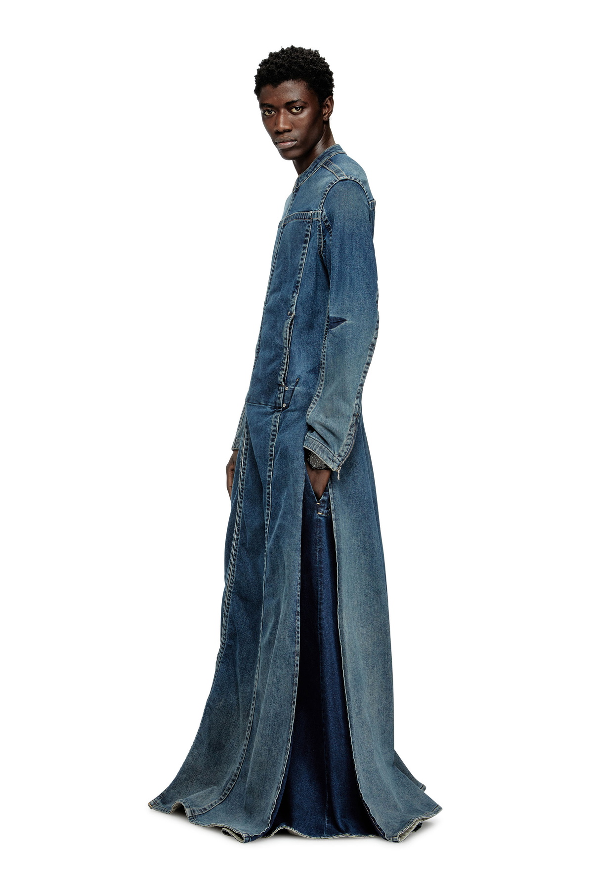 Diesel Extreme coat in Rehab denim - Denim Jackets Mens in Blue Diesel