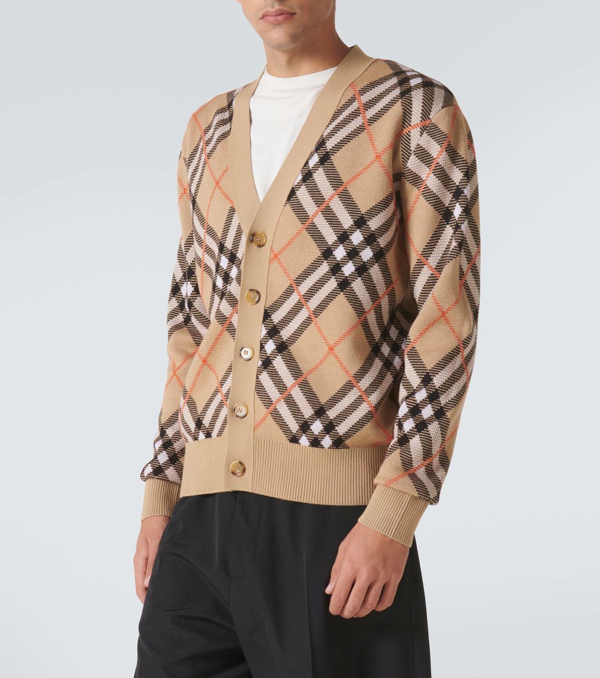 Burberry Burberry Check wool-blend cardigan Burberry