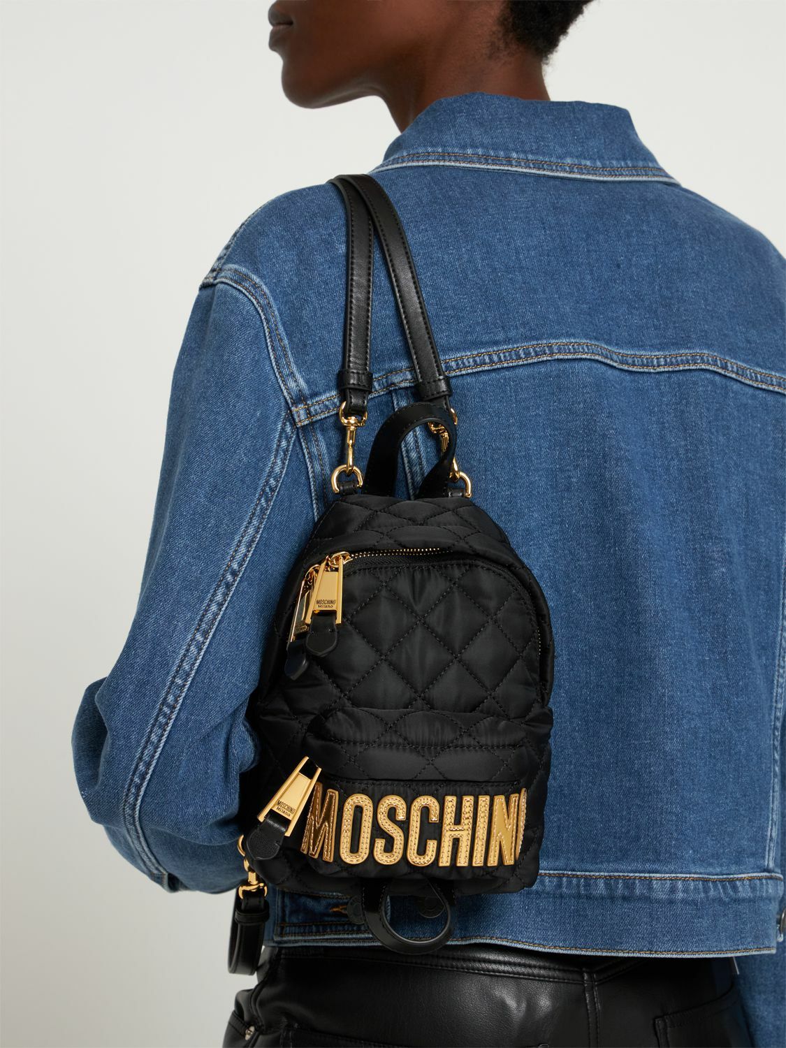 MOSCHINO - Logo Quilted Mini Backpack Moschino