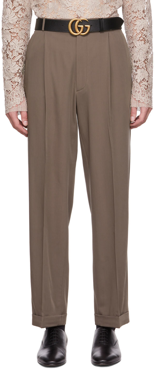 Gucci Brown Pleated Trousers Gucci