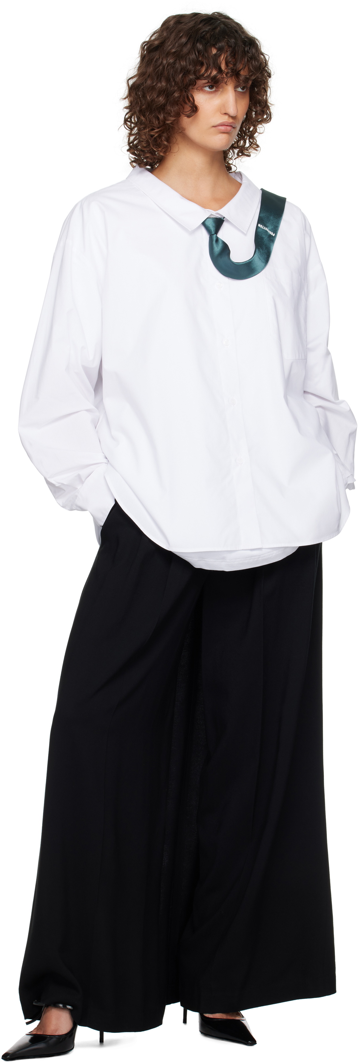 Pushbutton White Combi Shirt Pushbutton