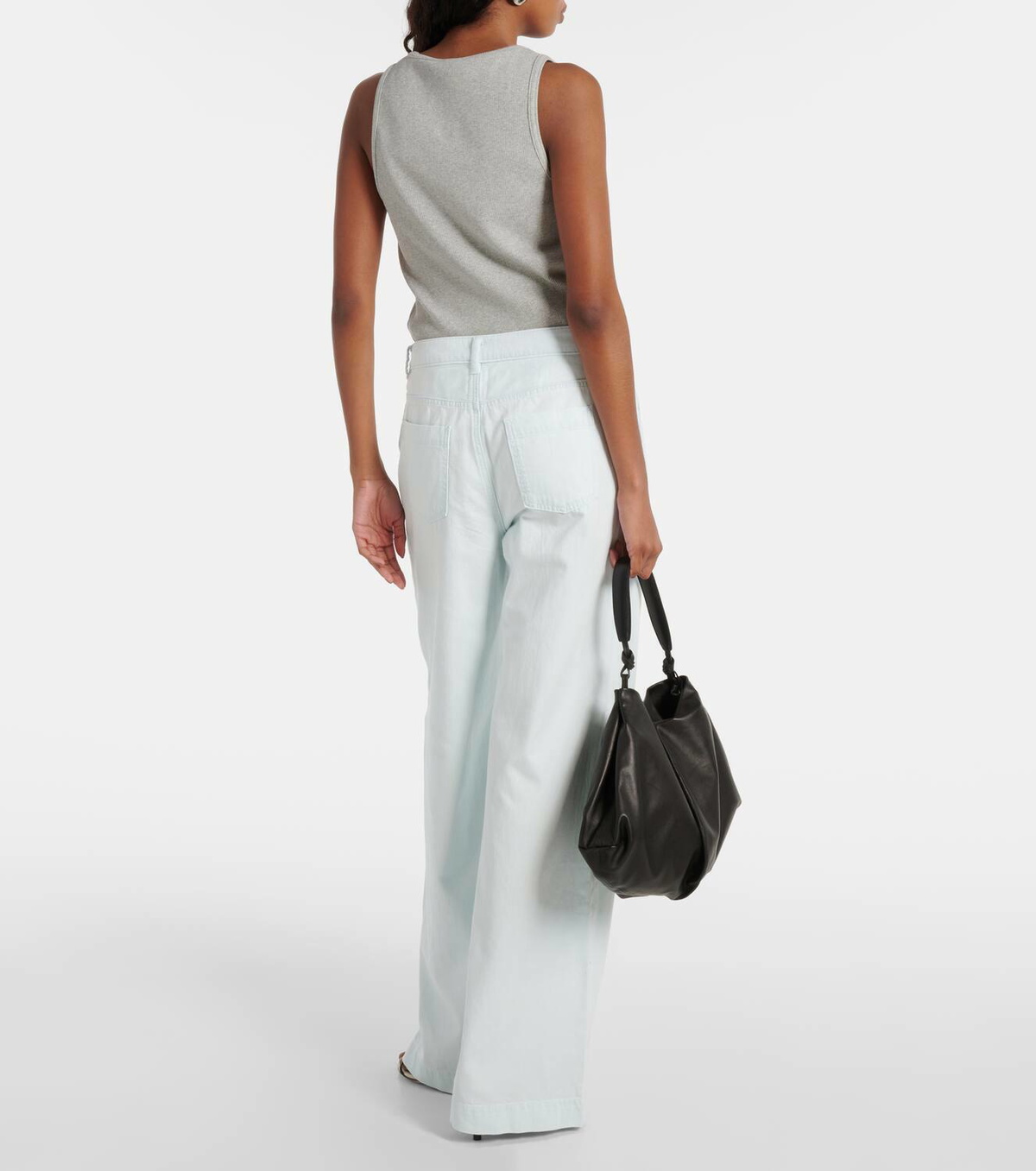 Vince High-rise cotton twill wide-leg pants Vince