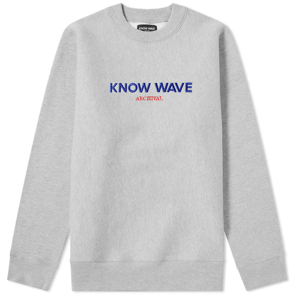 Know Wave Archival Crew Sweat Heather Grey Know Wave