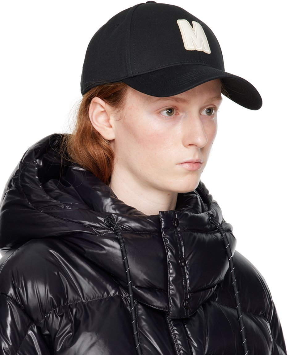 Moncler Black Appliqué Cap Moncler