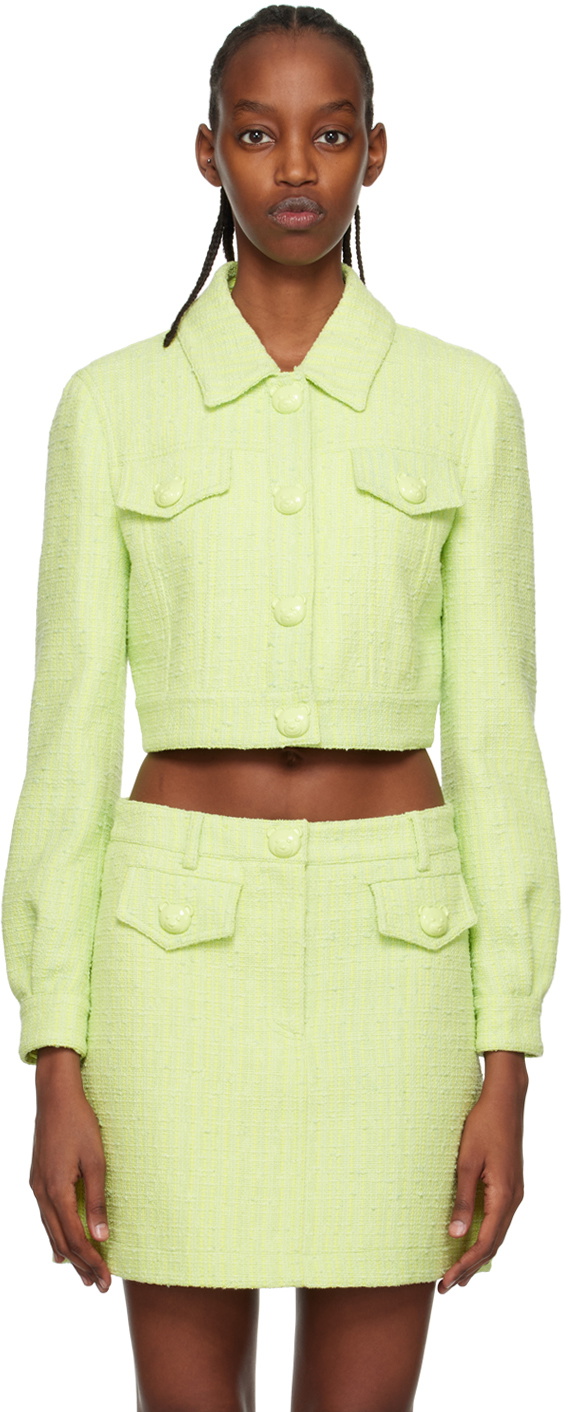 Moschino Green Teddy Buttons Jacket Moschino