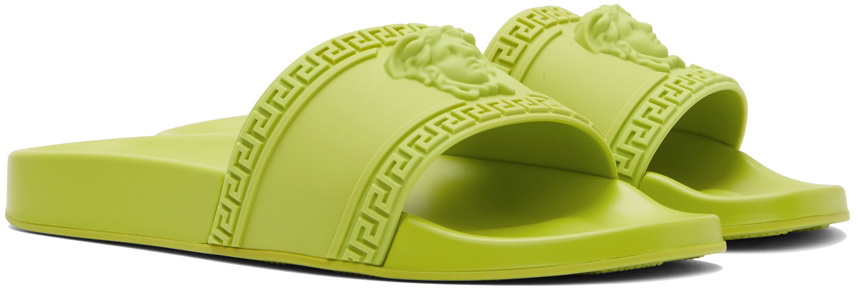 Versace Green Palazzo Slides Versace