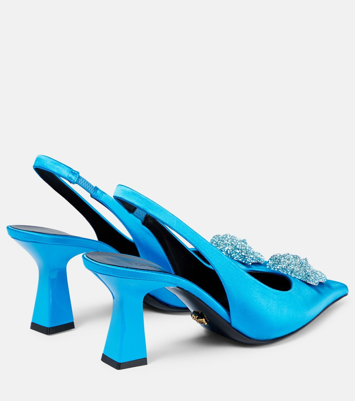 Versace La Medusa satin slingback pumps Versace