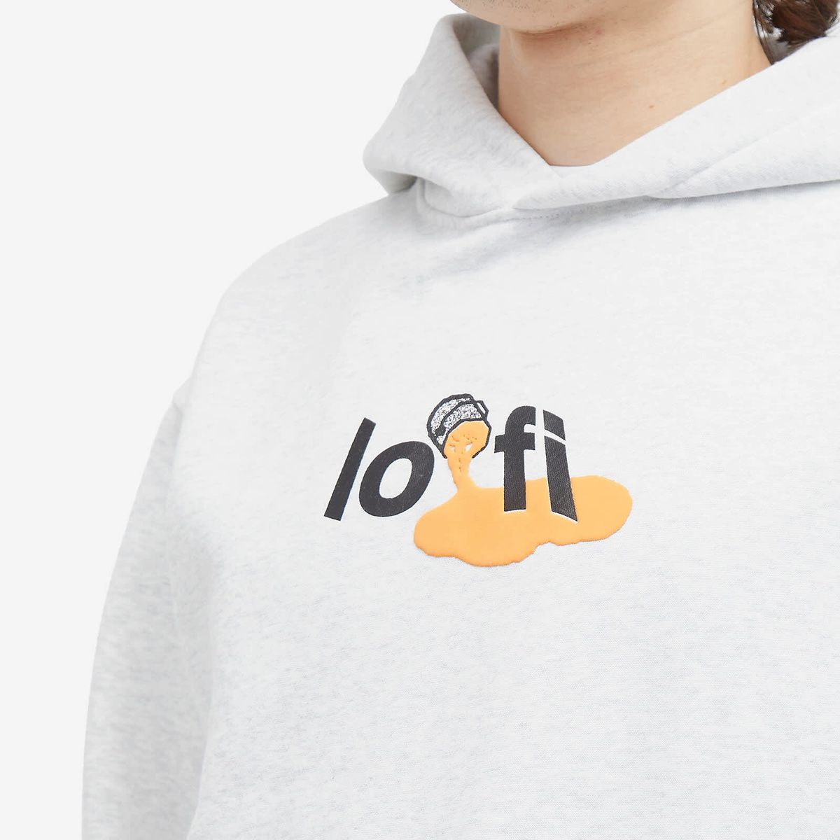 Lo-Fi Men's Paint Logo Hoodie in Ash Lo-Fi