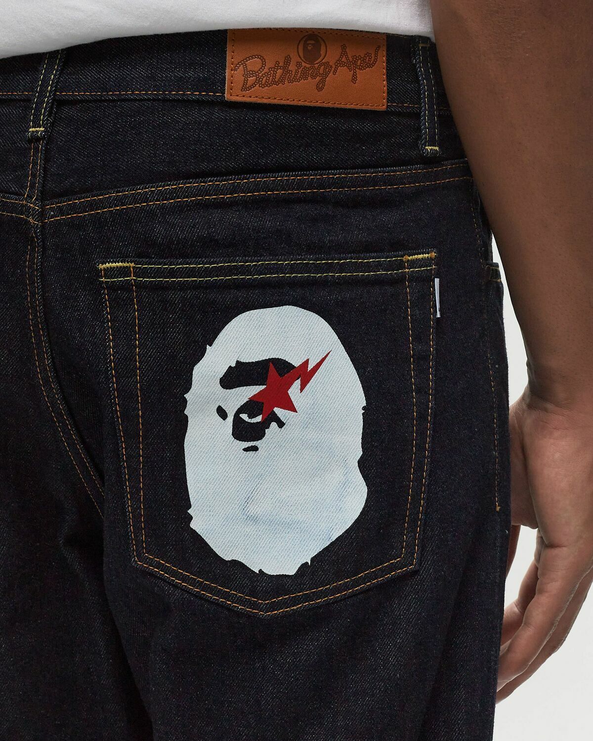 A Bathing Ape Sta Ape Head Regular Fit Denim Pants Blue Jeans A Bathing Ape