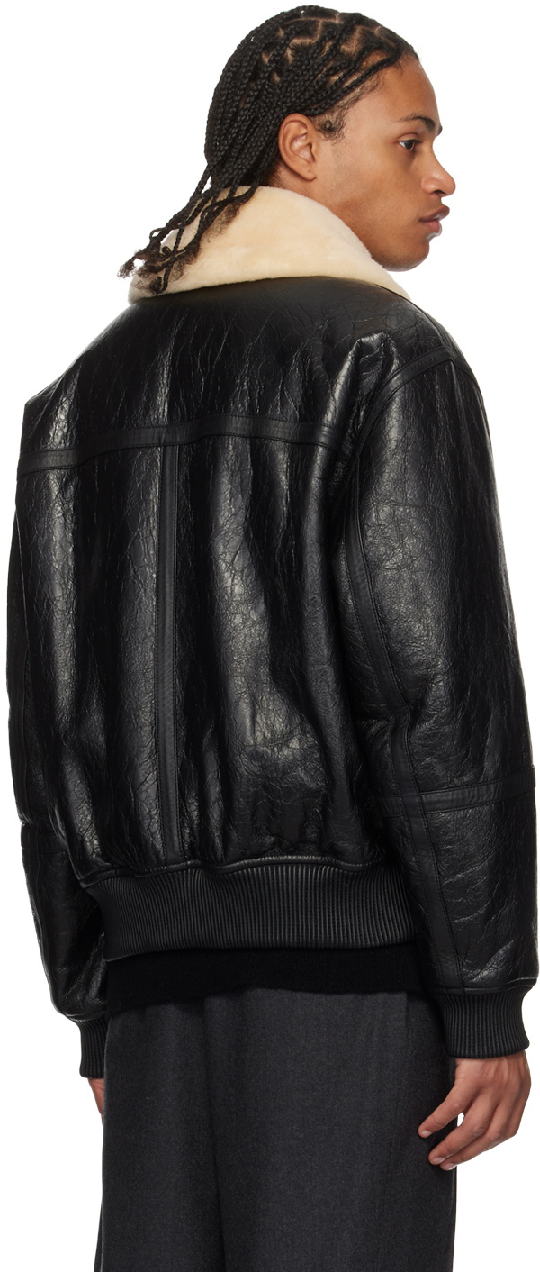 Solid Homme Black Leather Jacket Solid Homme