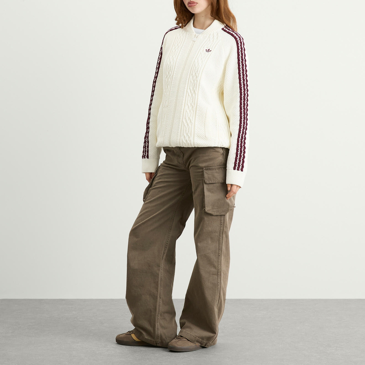 Adidas Women's Archive Knit Track Top in Off White adidas