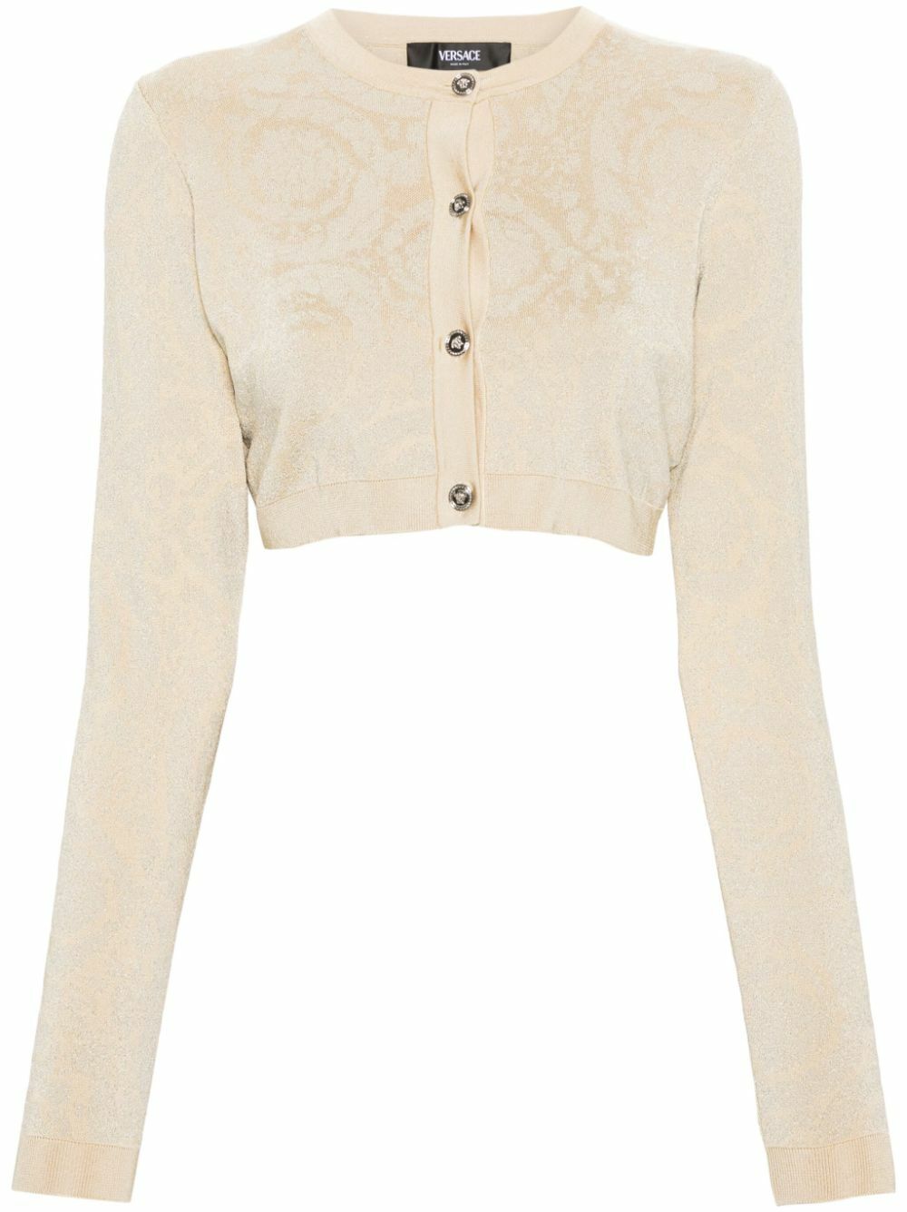 VERSACE - Barocco Texture Cropped Cardigan Versace