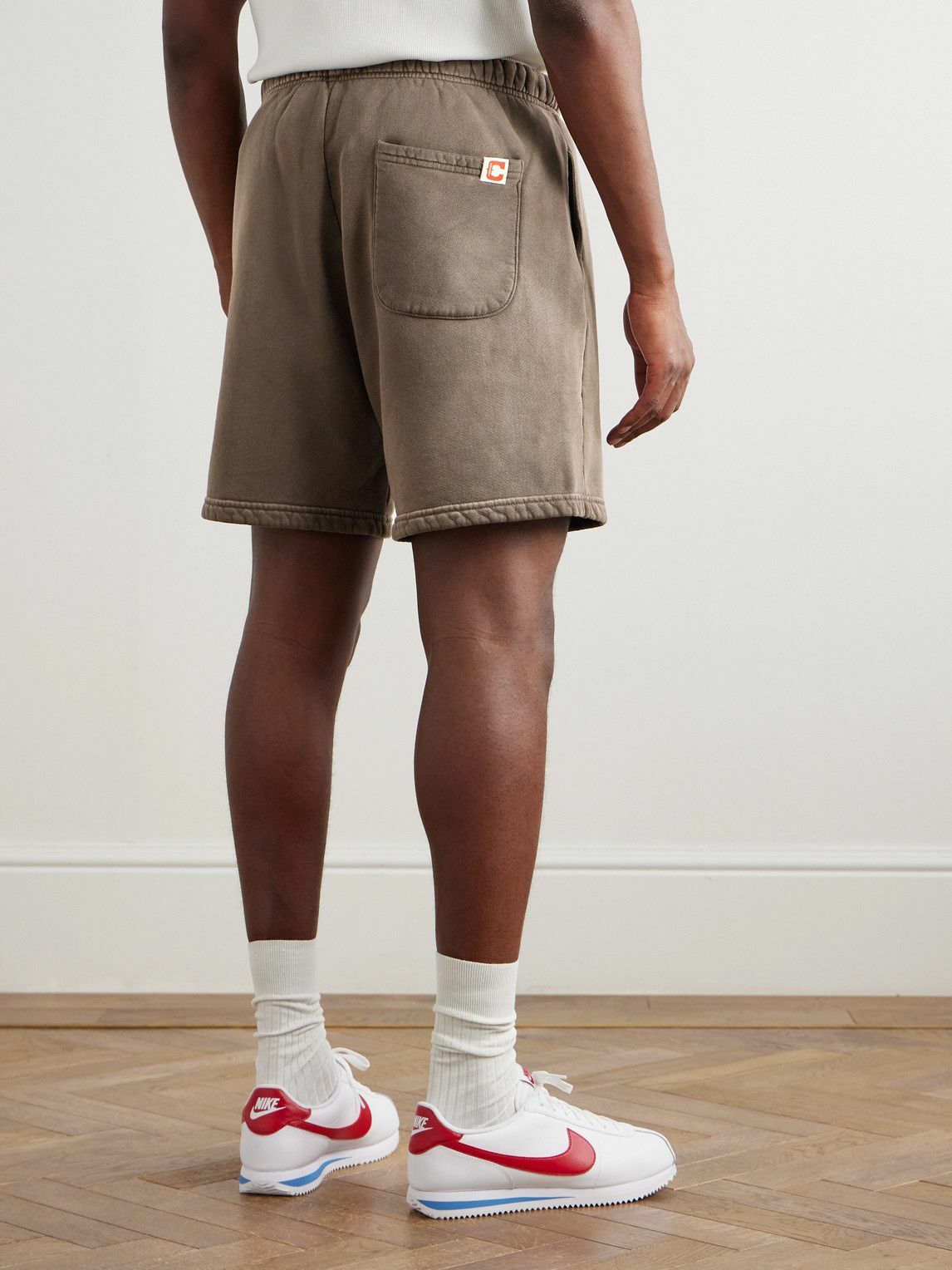 Cherry Los Angeles - Straight-Leg Studded Logo-Embroidered Cotton ...
