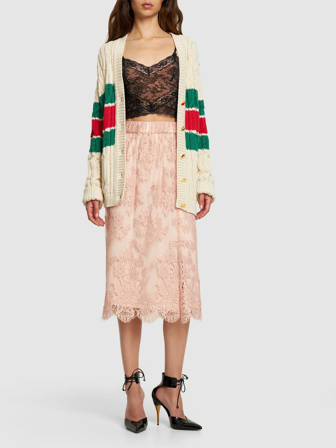 GUCCI - Gg Stretch Lace Top Gucci