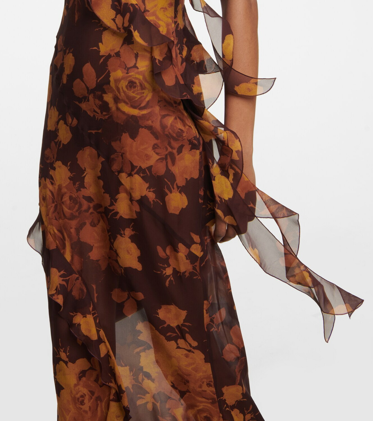 Alessandra Rich Ruffled floral silk georgette gown Alessandra Rich