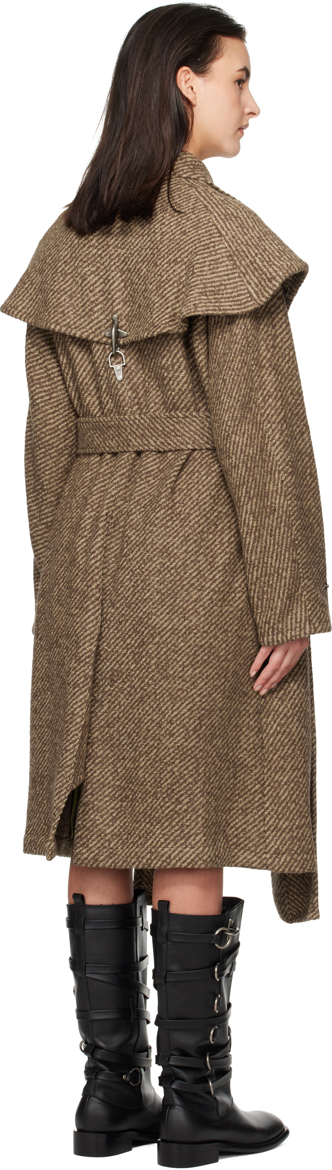 Andersson Bell Brown Scarf Double-Layered Coat Andersson Bell