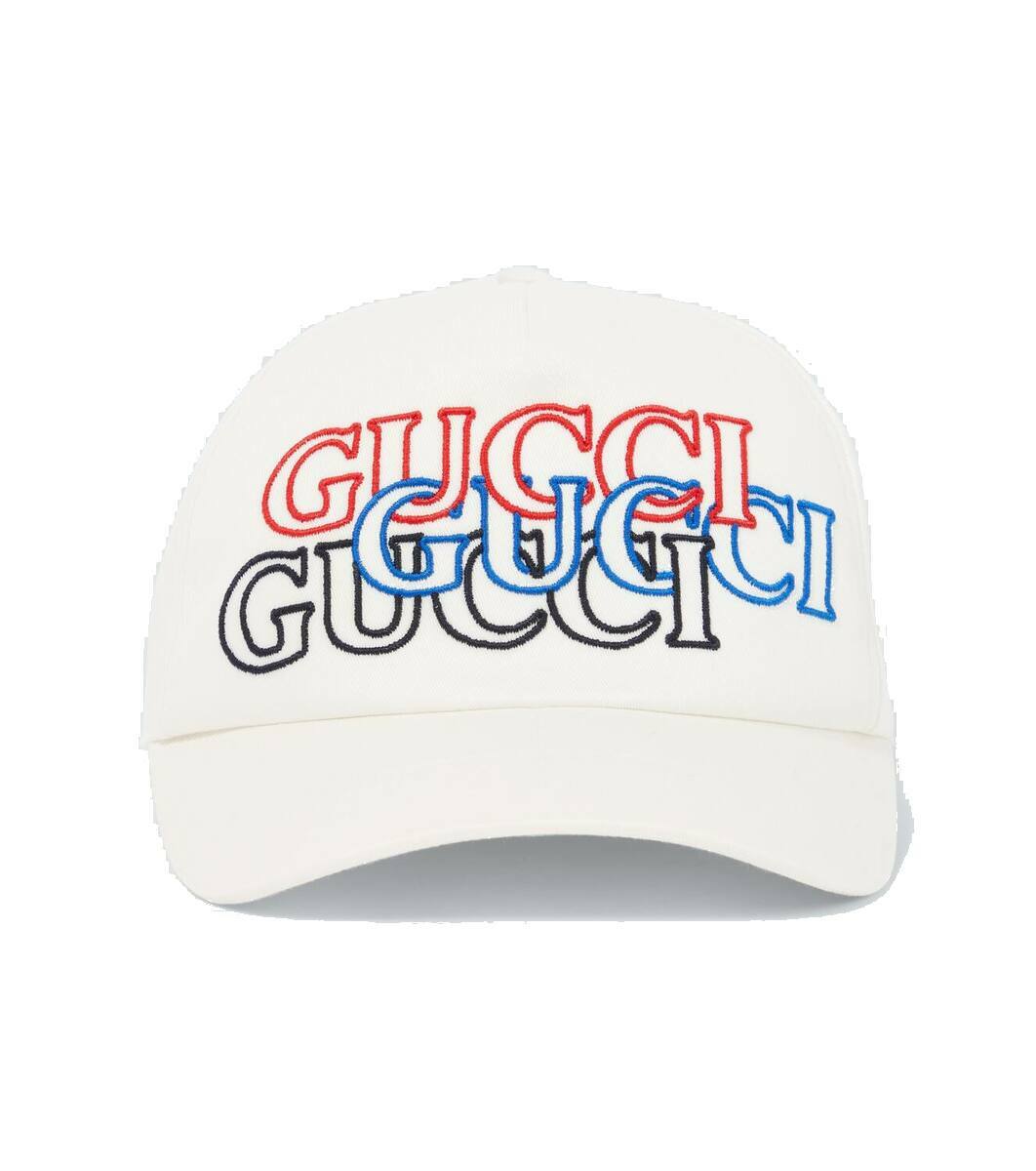 Gucci Logo embroidered cotton baseball cap Gucci