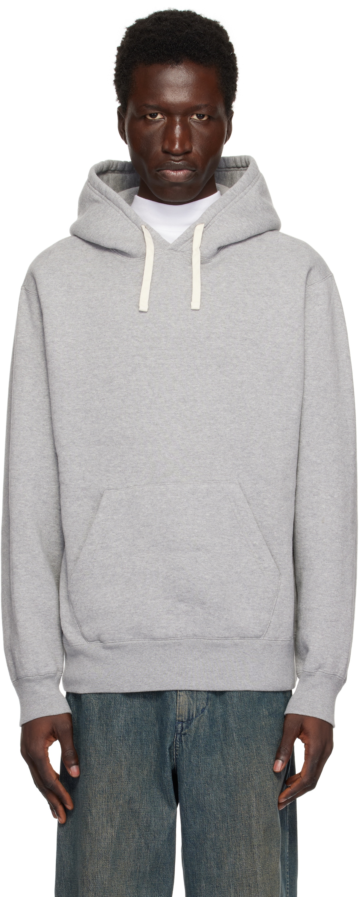 BEAMS PLUS Gray Sweat Pullover Raised Back Hoodie Beams Plus