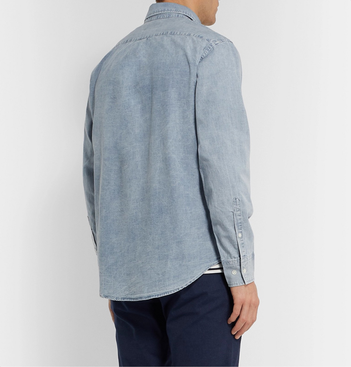 NN07 - Levon Button-Down Collar Cotton-Chambray Shirt - Blue NN07