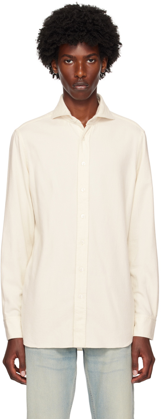 Lardini Off-White Washed Shirt Lardini