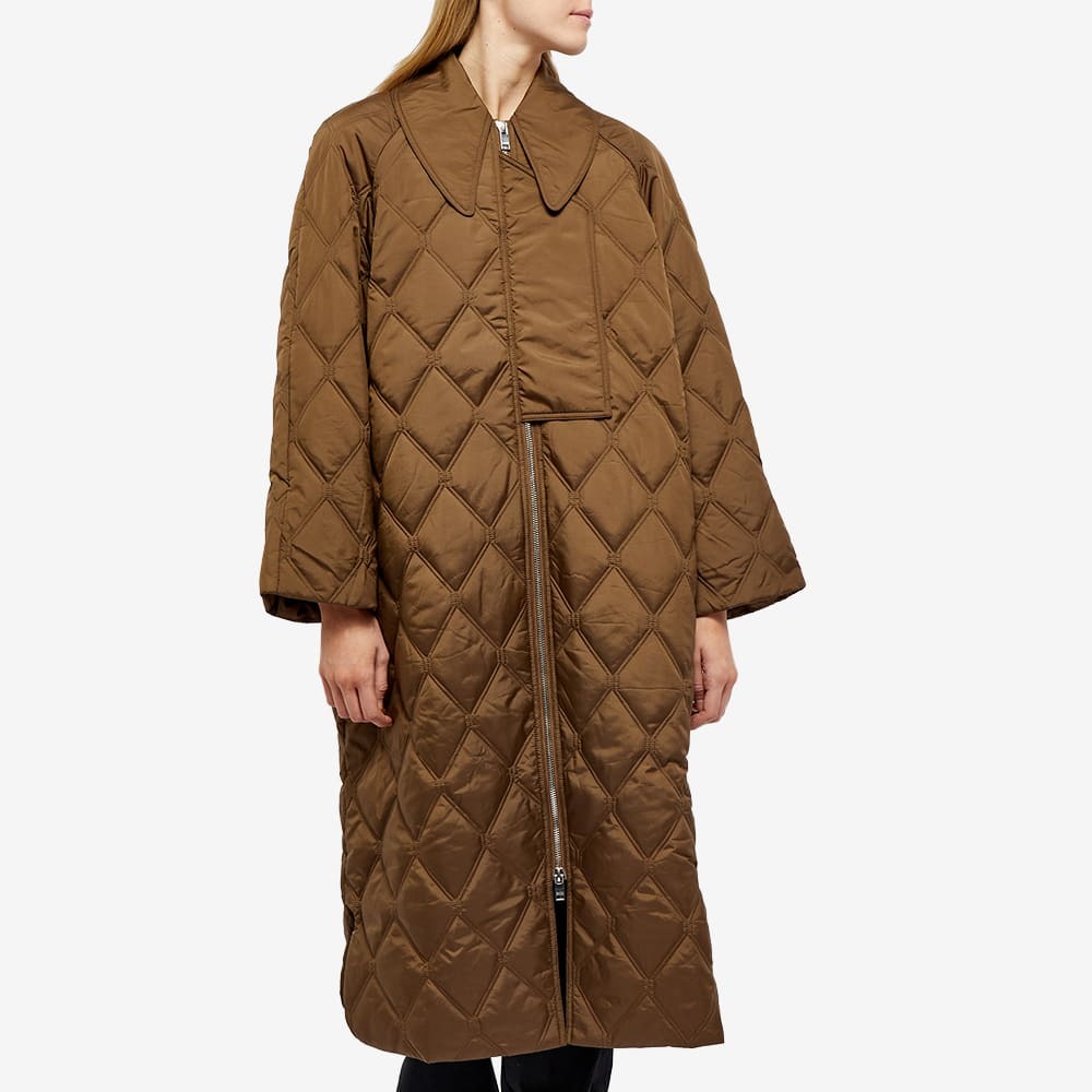 GANNI Women's Ripstop Quilt Coat in Teak GANNI
