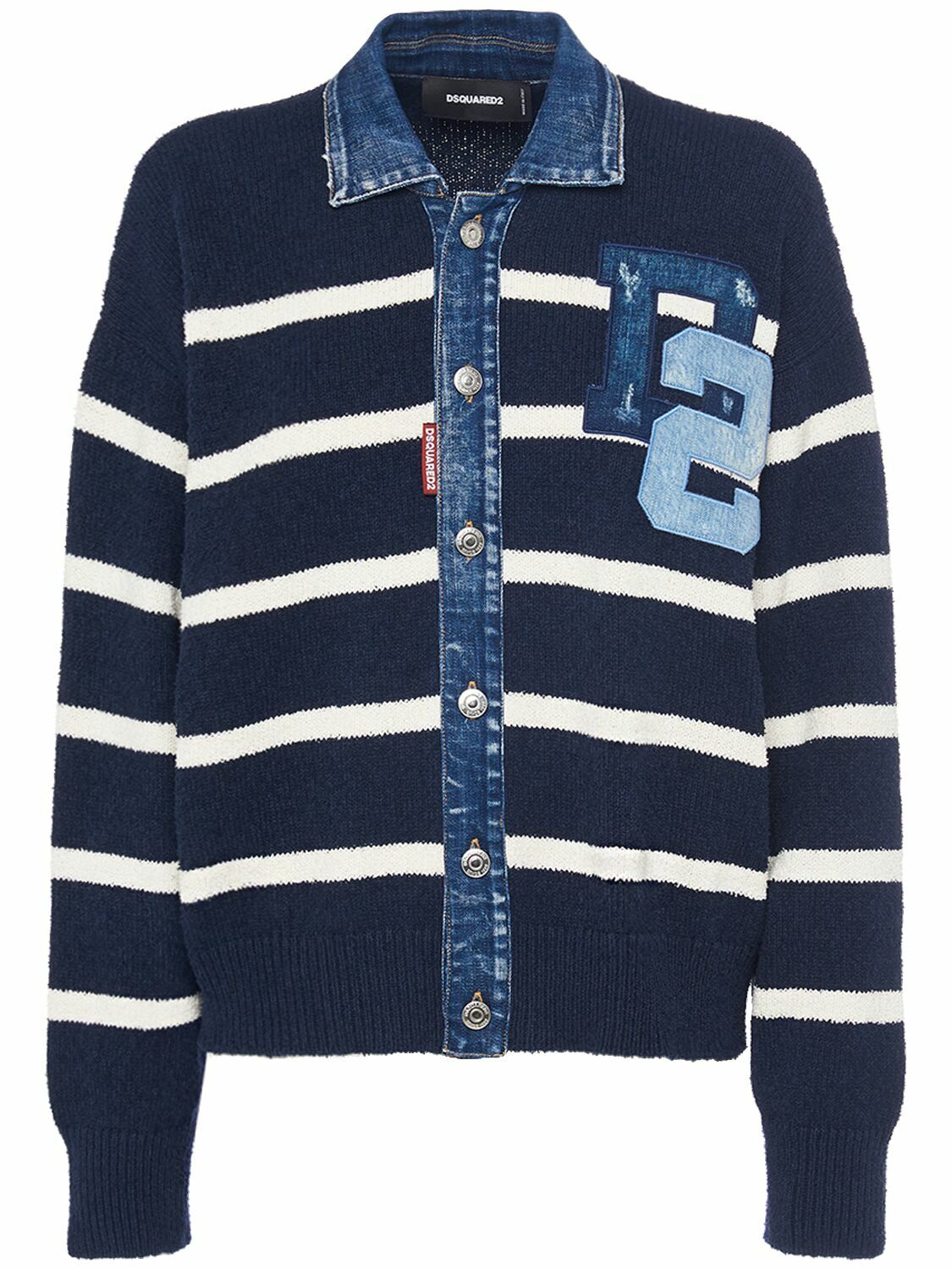 DSQUARED2 - Knit Cotton & Denim Cardigan Dsquared2