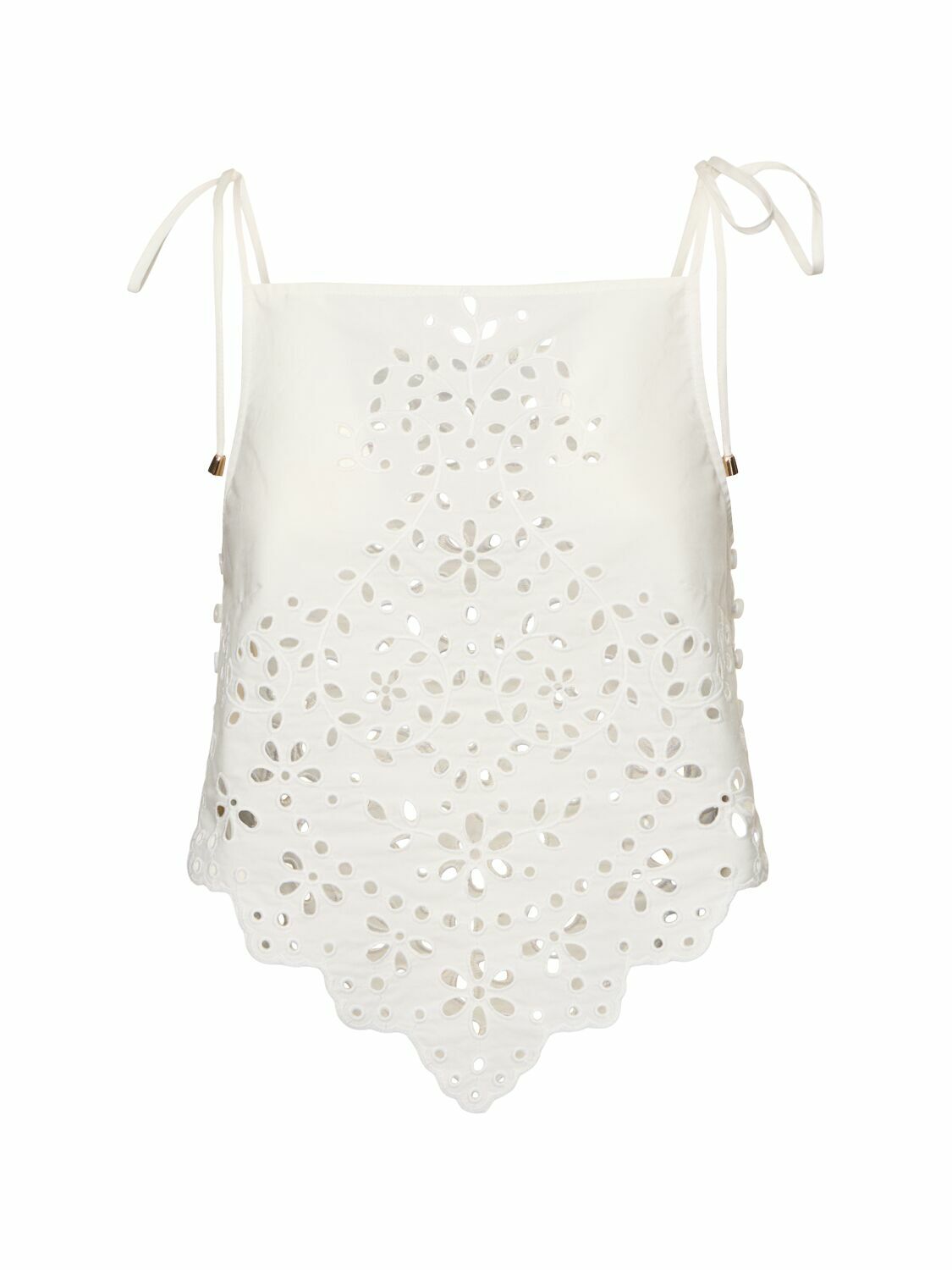 SELF-PORTRAIT Embroidered Cotton Top Self-Portrait