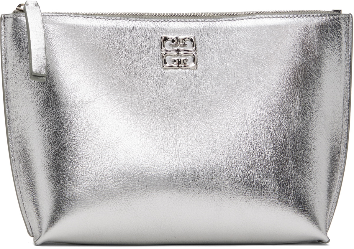 Givenchy Silver 4G Liquid Pouch Givenchy