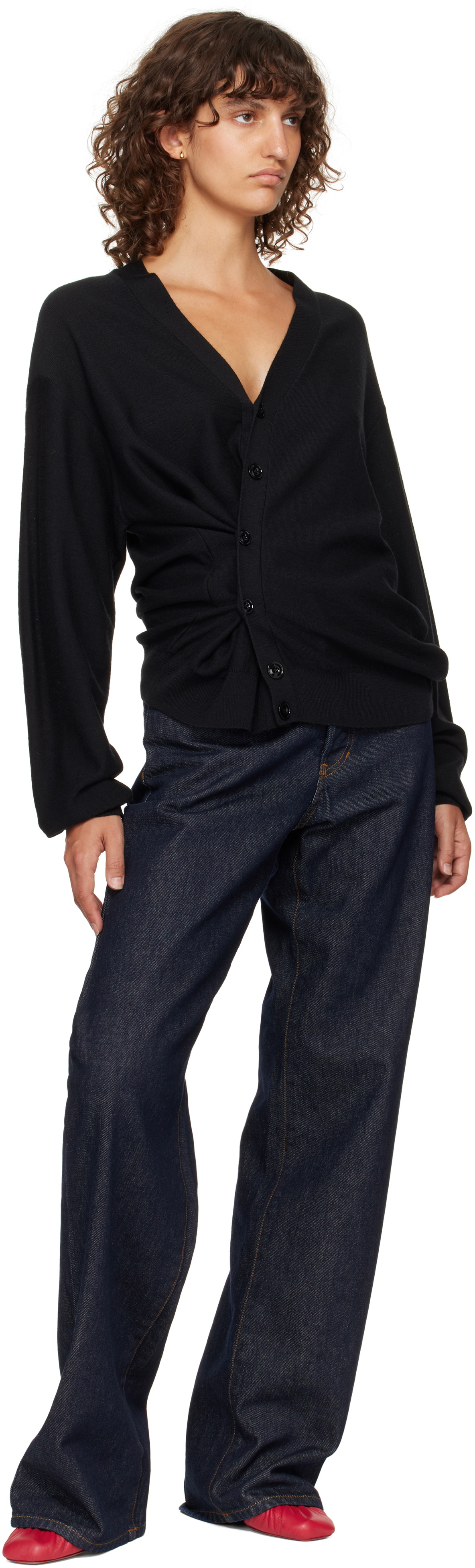 LEMAIRE Red Micro Ballerina Heels Lemaire