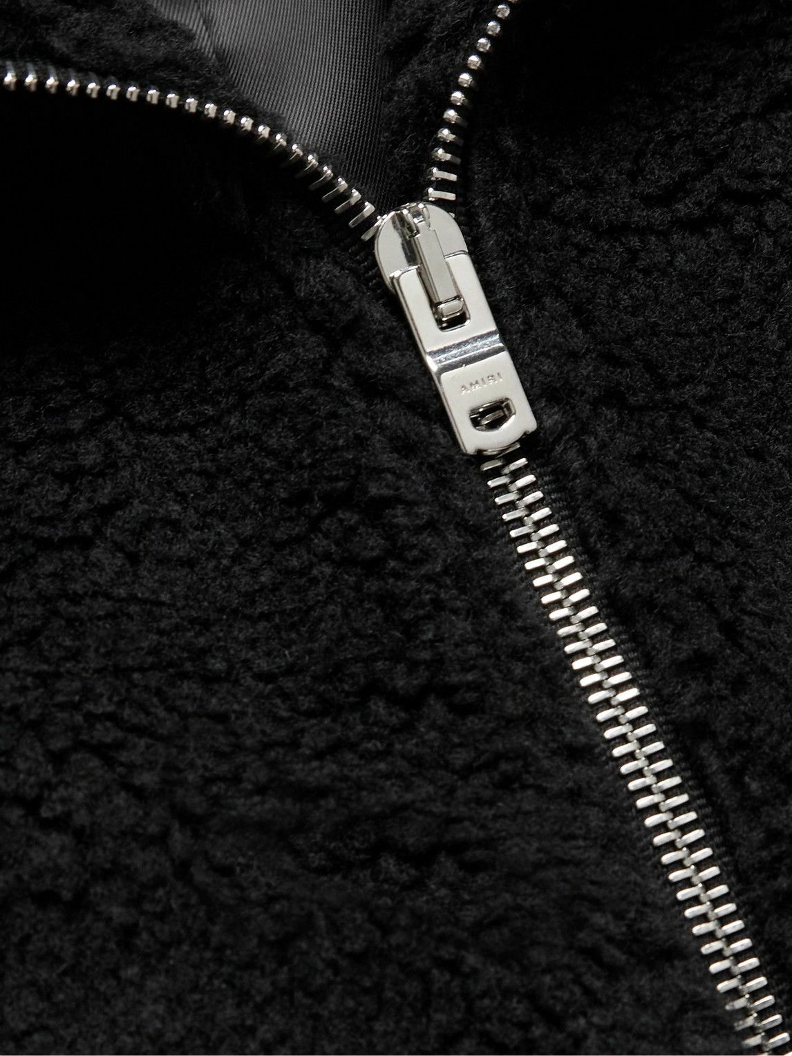 AMIRI - Bones Appliquéd Logo-Embroidered Fleece Jacket - Black Amiri