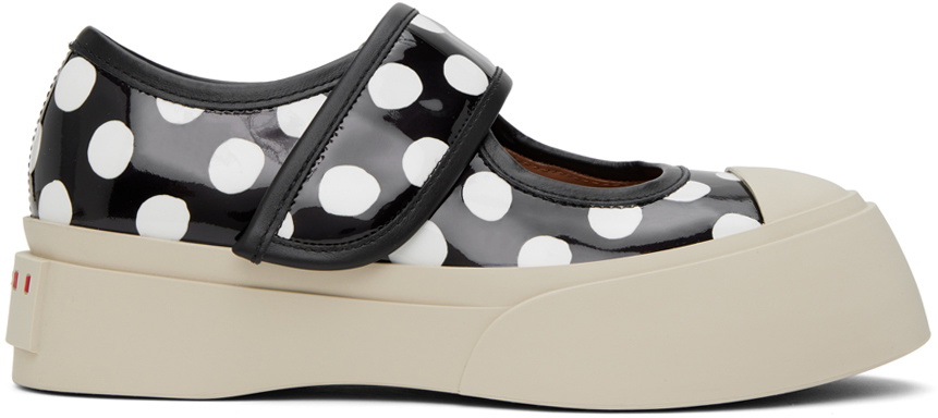 Marni Black & White Pablo Mary Jane Ballerina Flats Marni