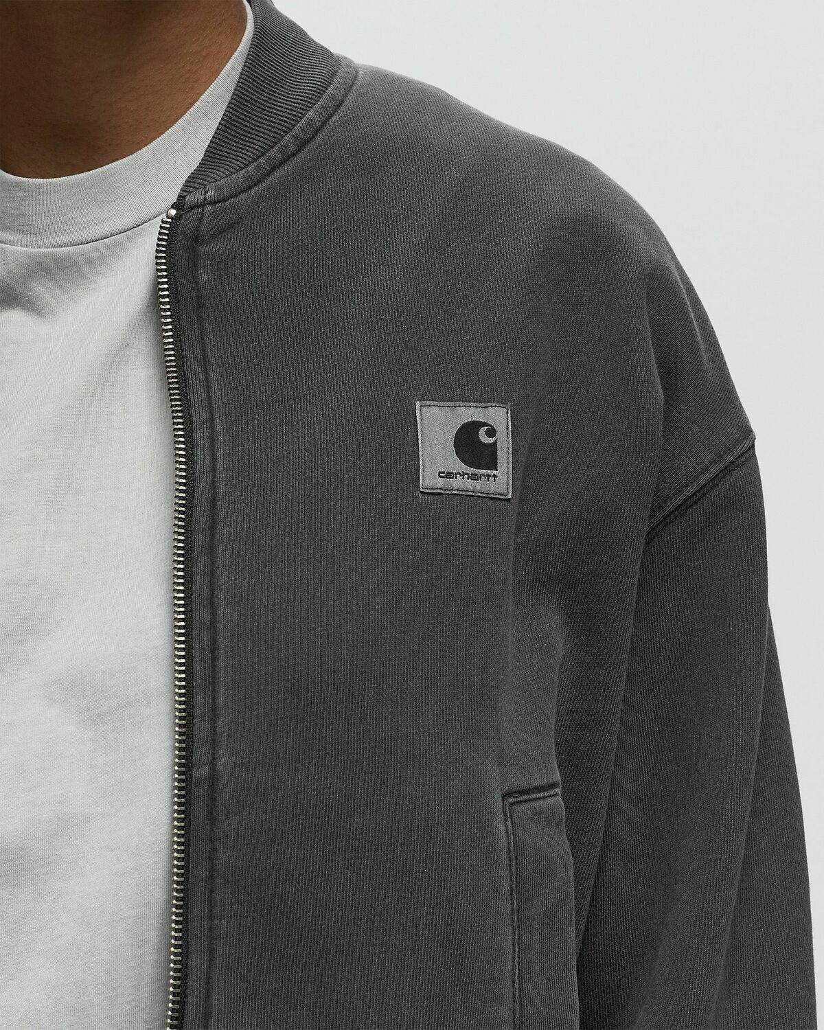 Carhartt Wip Nelson Sweat Bomber Grey Bomber Jackets Carhartt WIP