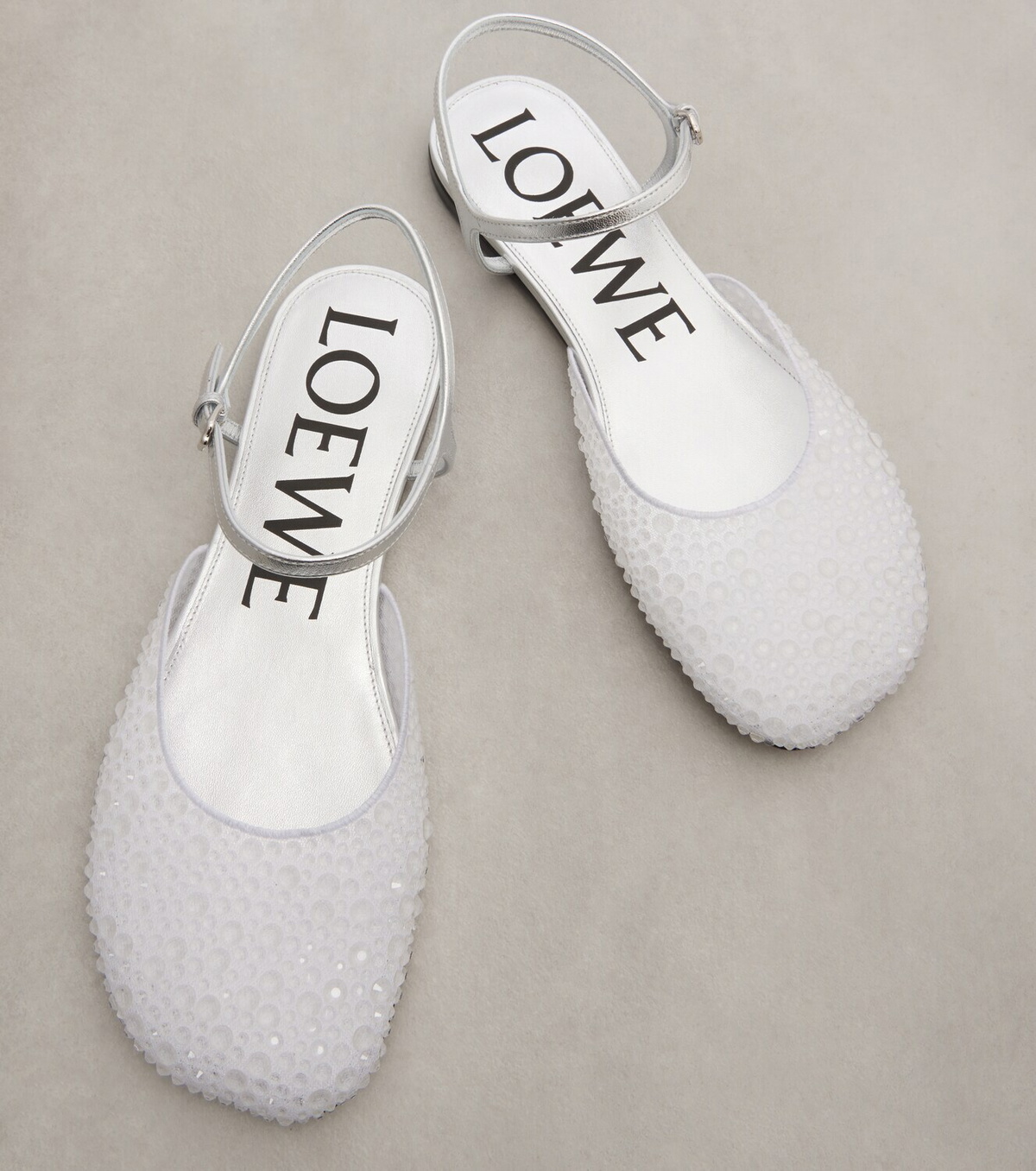 Loewe Toy embellished leather-trimmed flats Loewe