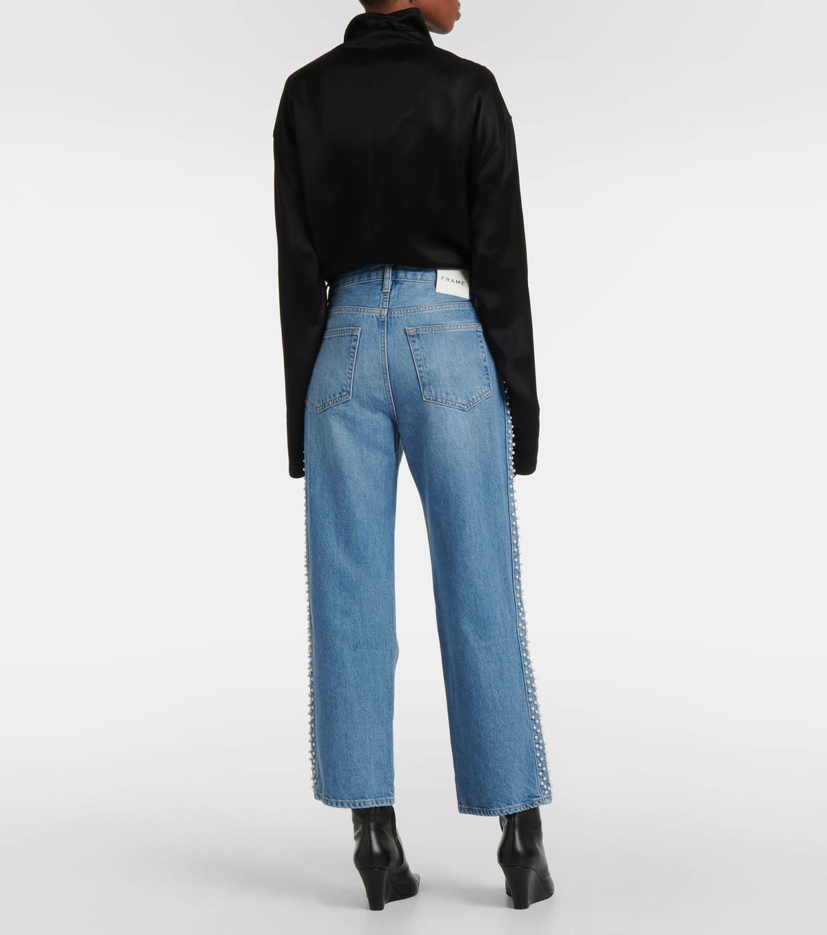 Frame Atelier Le Jane embellished cropped jeans Frame Denim