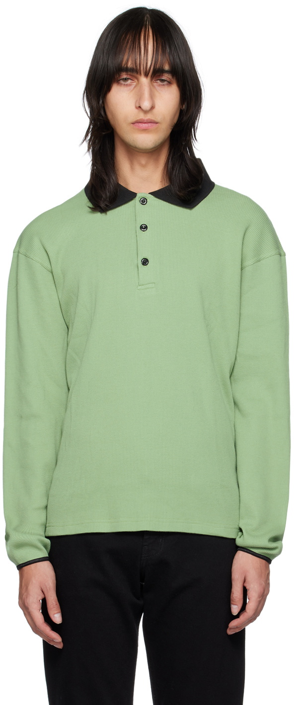 Whim Golf Green Elasticized Cuff Polo