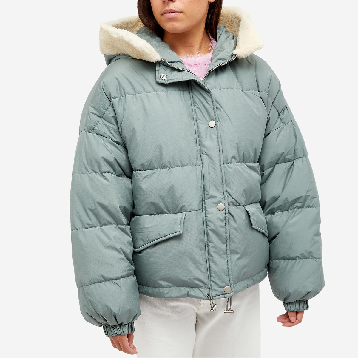 Meotine Women's Eva Down Jacket in Grey/Green Meotine