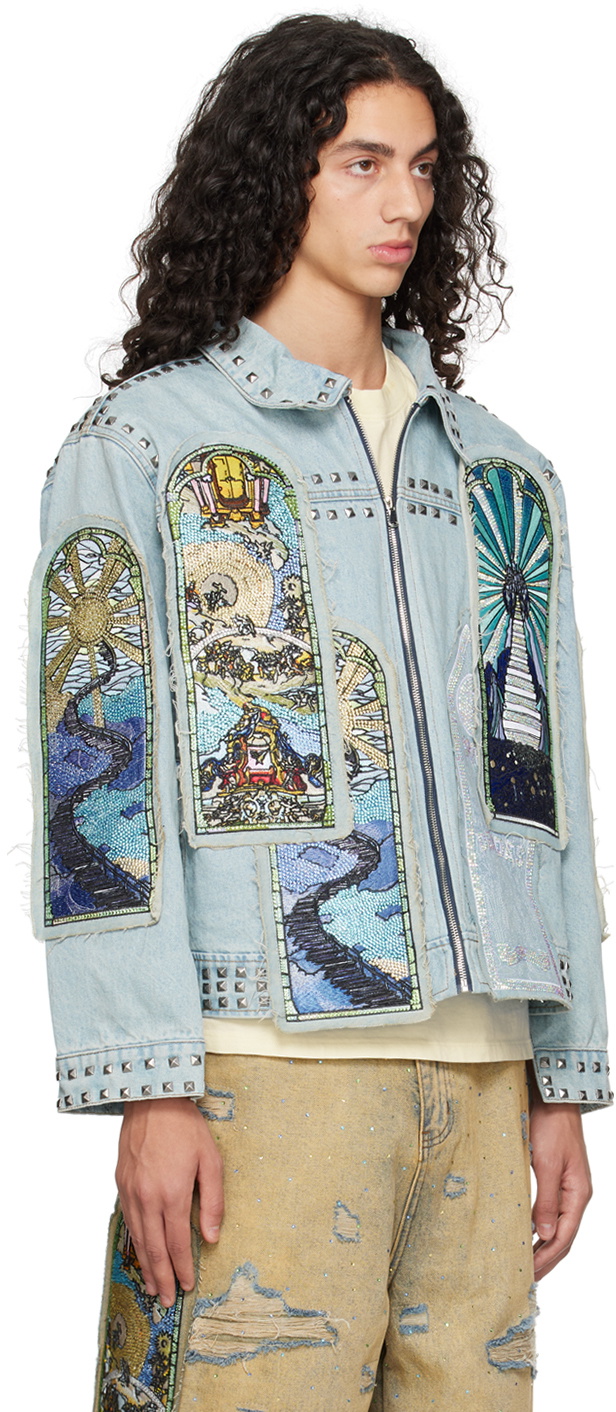 Who Decides War SSENSE Exclusive Blue Eternity Denim Jacket WHO DECIDES ...