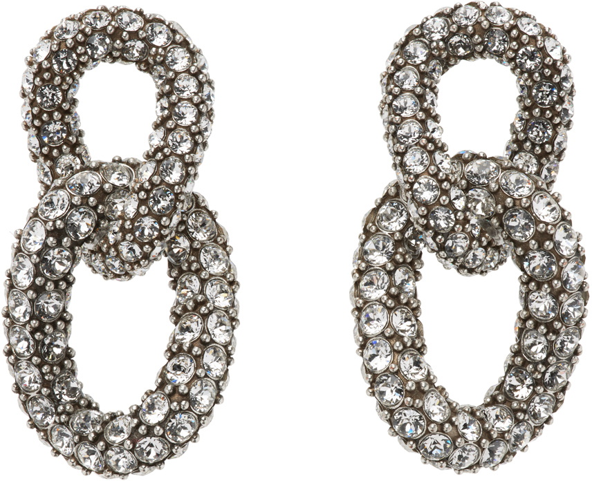 Isabel Marant Silver Crystal Funky Ring Earrings Isabel Marant