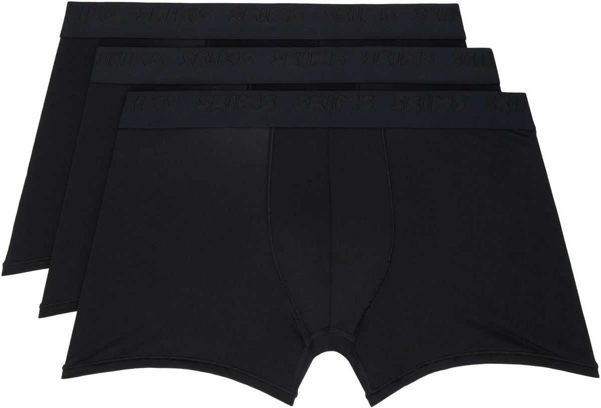 SKIMS Three-Pack Black SKIMS Stretch 3 Boxer Briefs SKIMS