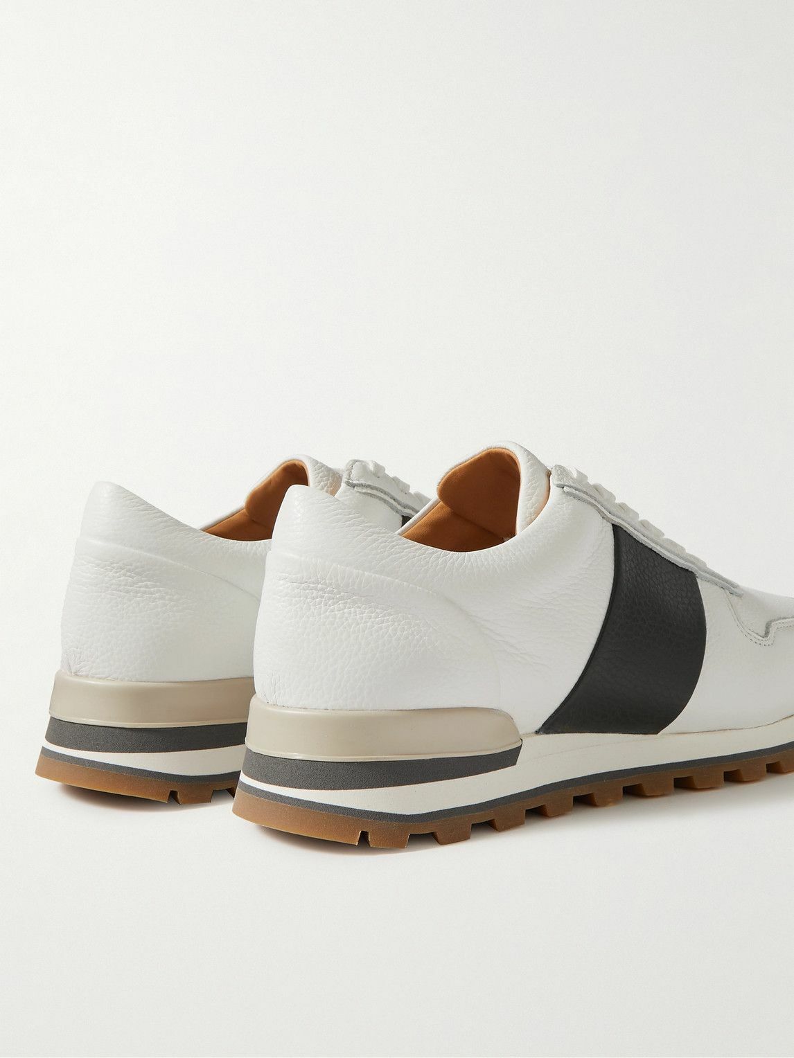 Mr P. - Panelled Full-Grain Leather Sneakers - White Mr P.