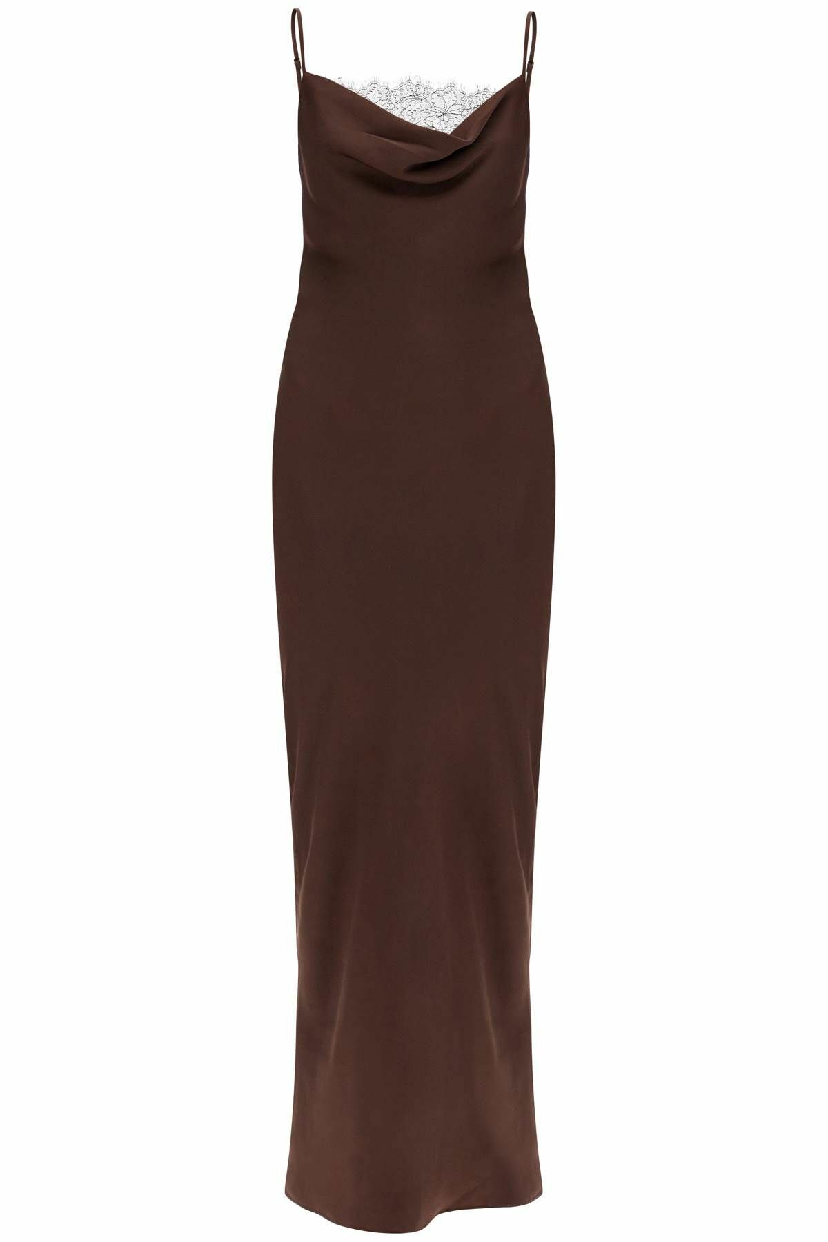 ROTATE lace slip dress with lace Brown ROTATE Birger Christensen