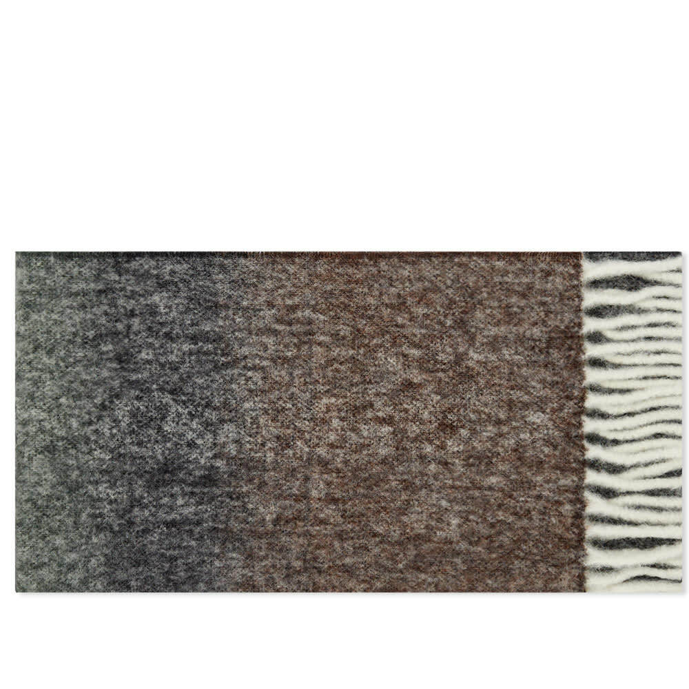 Maison Kitsuné Women's Gradient Fringed Scarf in Khaki Black Stripes ...