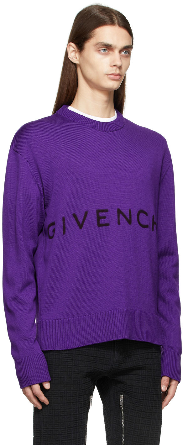 Givenchy Purple 4G Needle Punch Sweater Givenchy