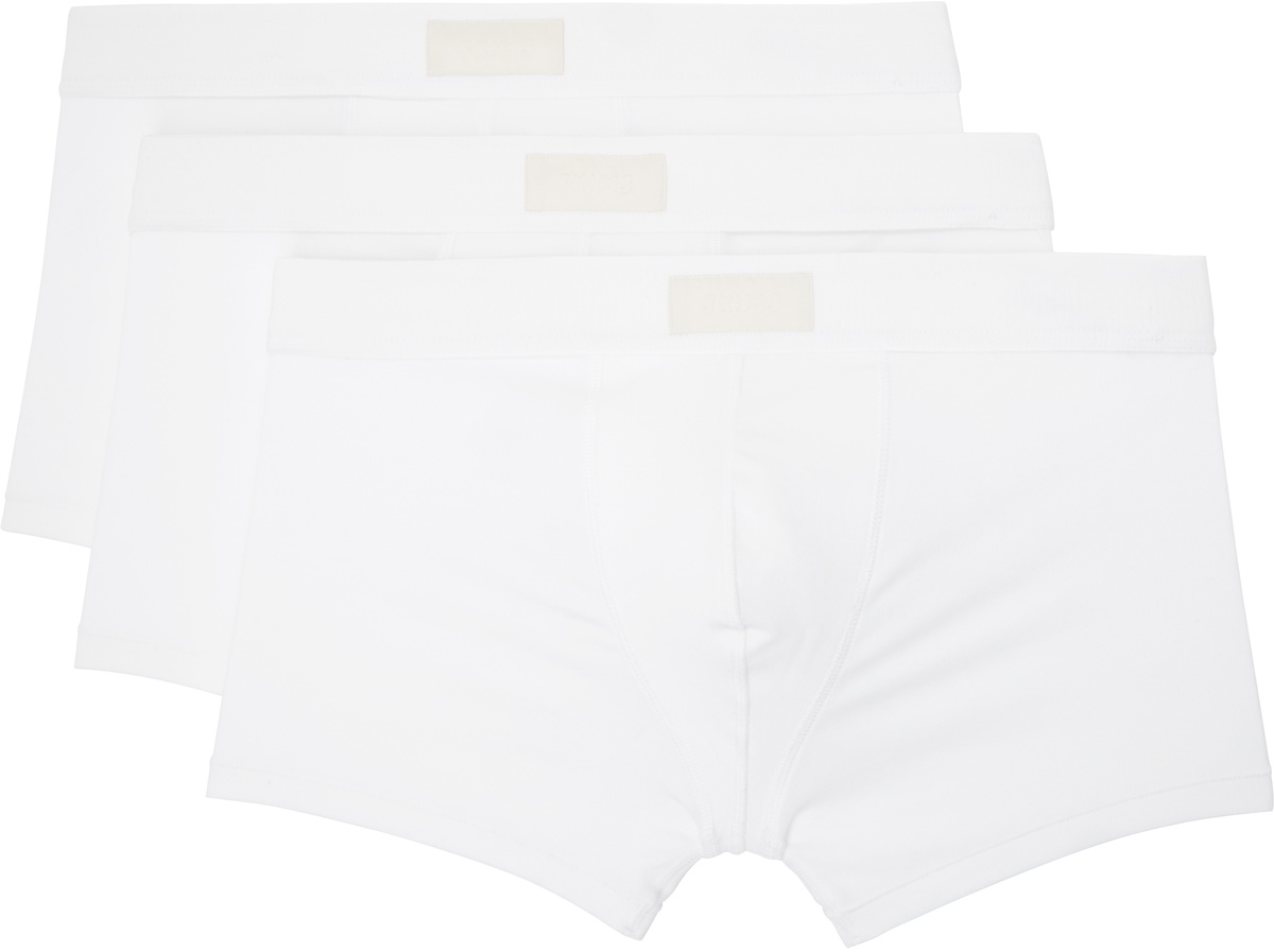 SKIMS Three-Pack White SKIMS Cotton 3 Boxer Briefs SKIMS