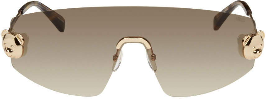Moschino Gold Rimless Mask Sunglasses Moschino