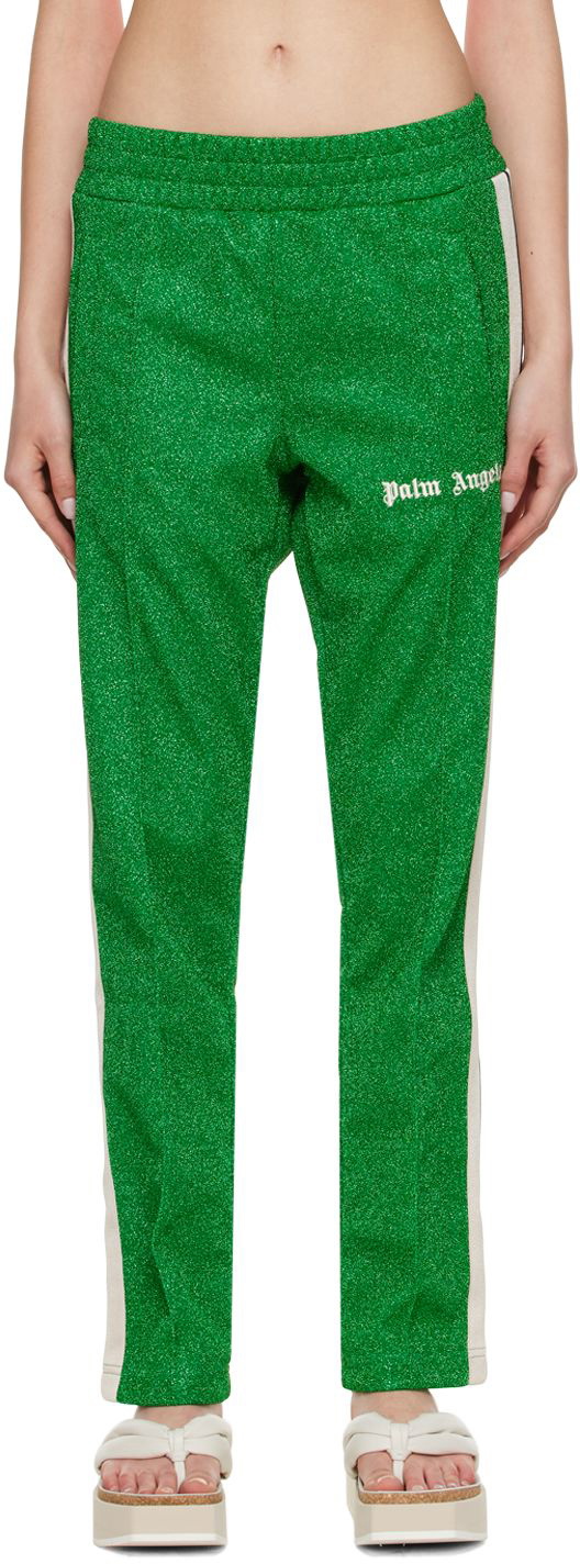 Palm Angels Green Polyester Lounge Pants Palm Angels