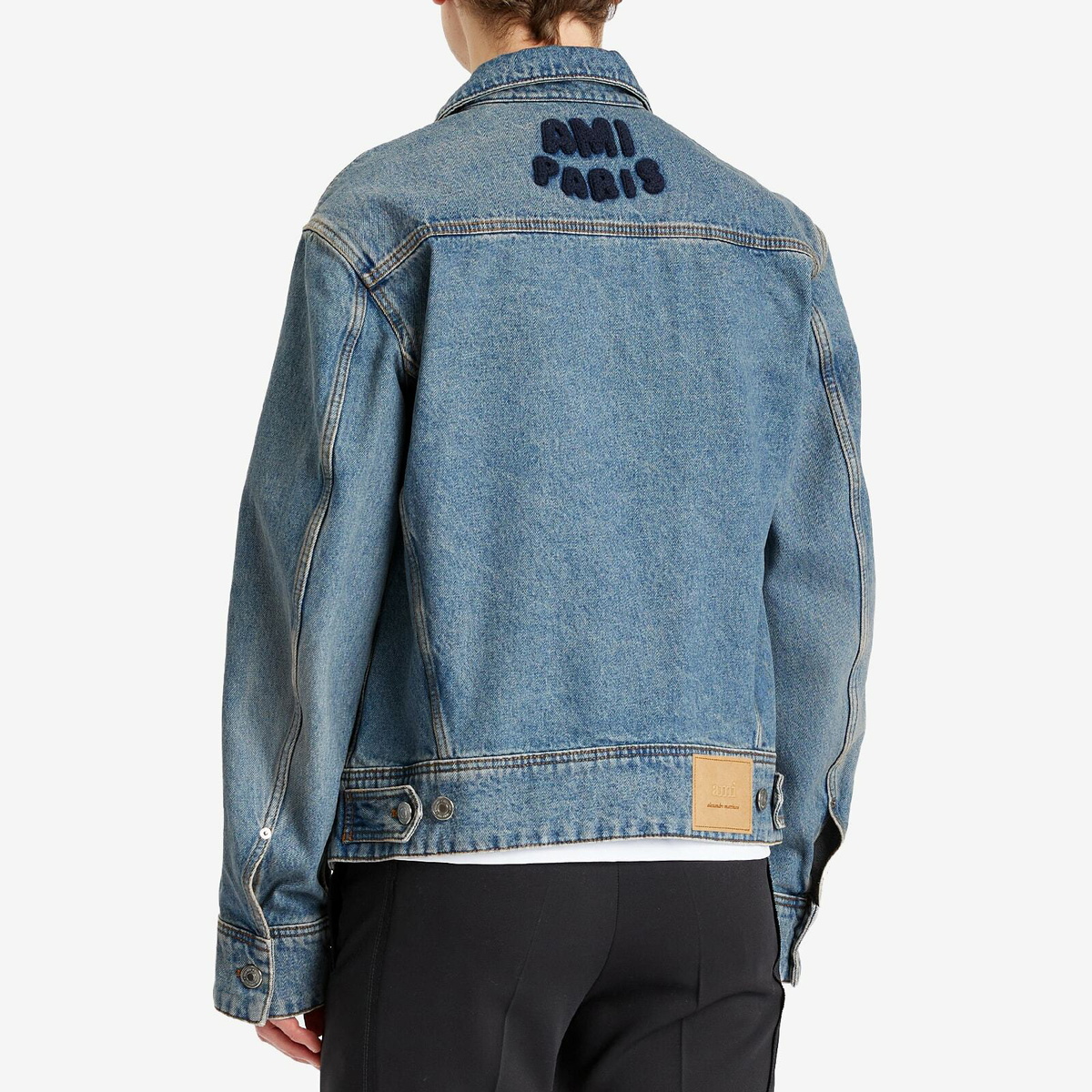 AMI Paris Men's Trucker Jacket in Blue AMI